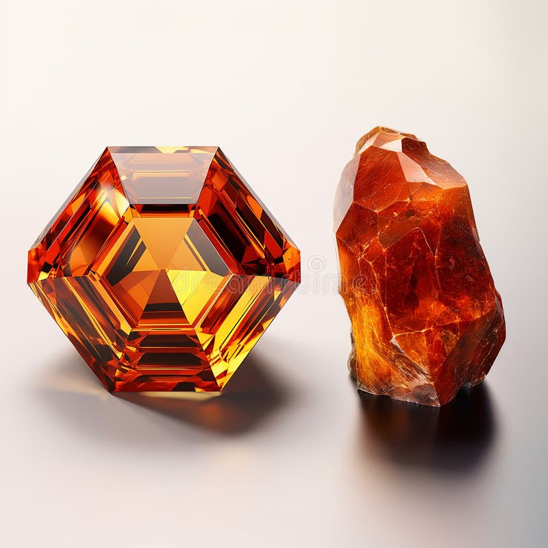 Hessonite Displays a Captivating Reddish-brown Hue. Its Surface Like ...