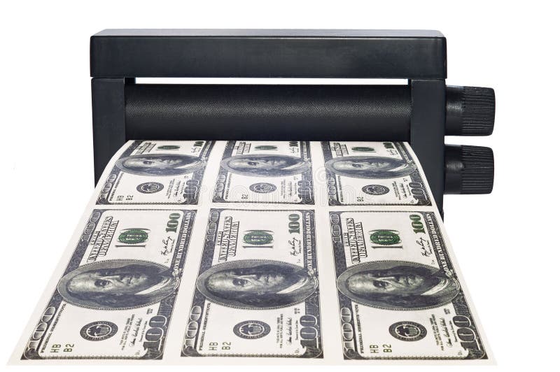 Het Af:drukken Van De Machine Geld Stock Foto - Image of brandwonden ...