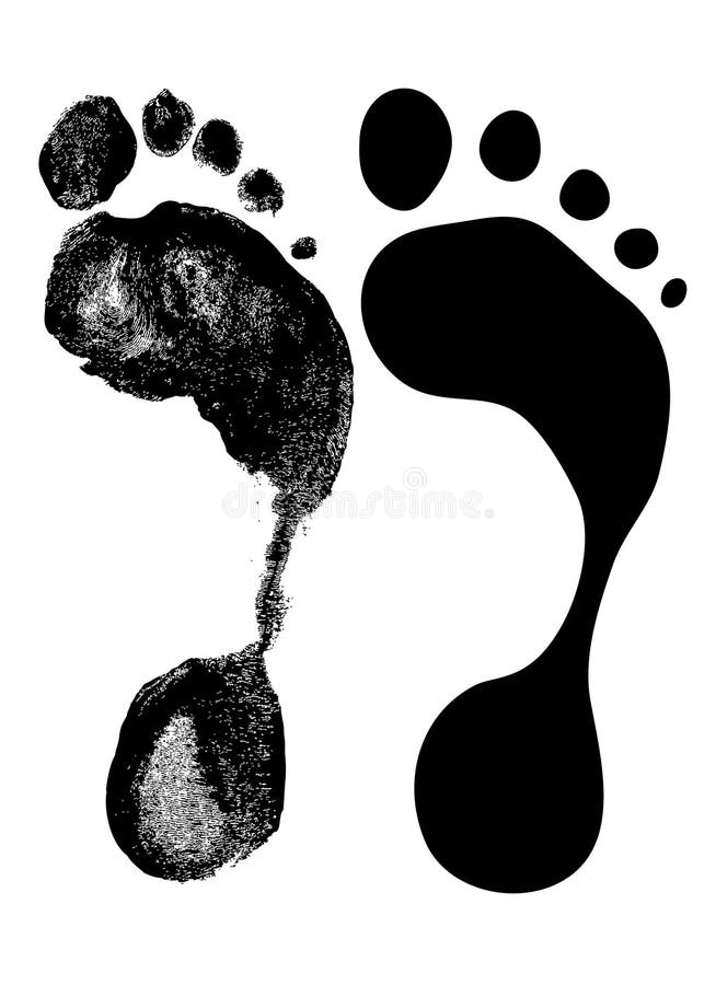 Voetsporen - vector vector illustratie. Illustration of reizen - 11369404