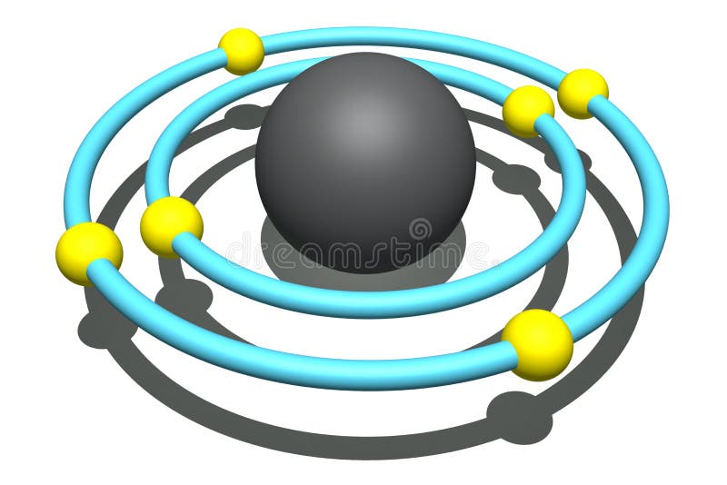 Koolstofatoom Op Witte Achtergrond. Structuur Vector Illustratie ...