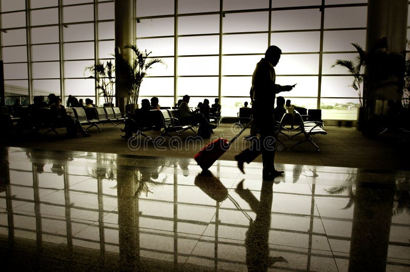 Het bedrijfs mensen reizen stock afbeelding. Image of silhouet - 25649829