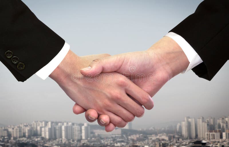 Het Bedrijfsmens Schudden Hand Stock Afbeelding - Image of architectuur ...