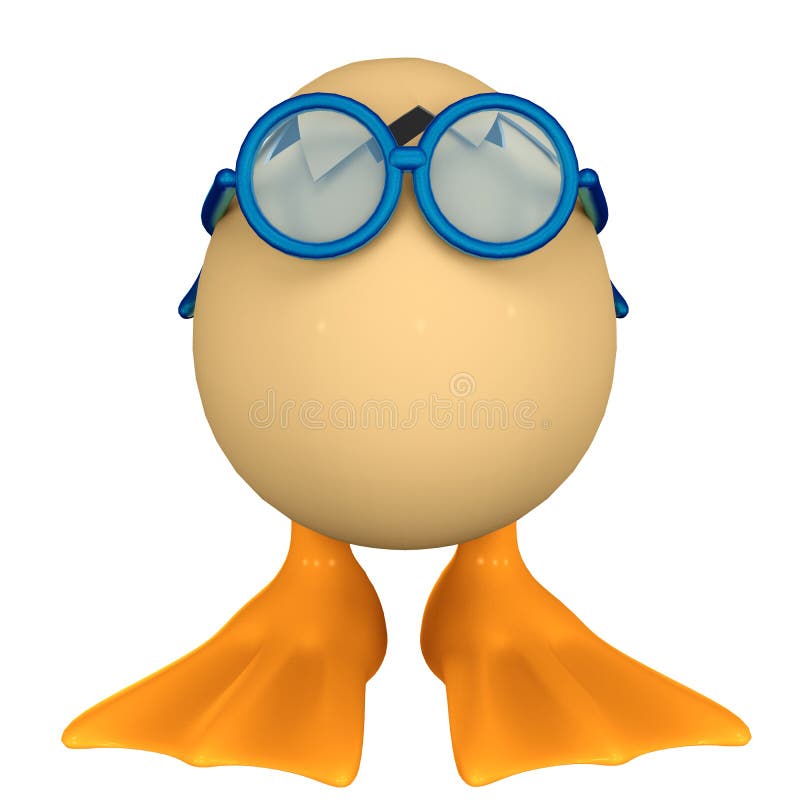 De Grappige, Leuke, Gekke Eend Van Het Beeldverhaalkarakter Vector ...