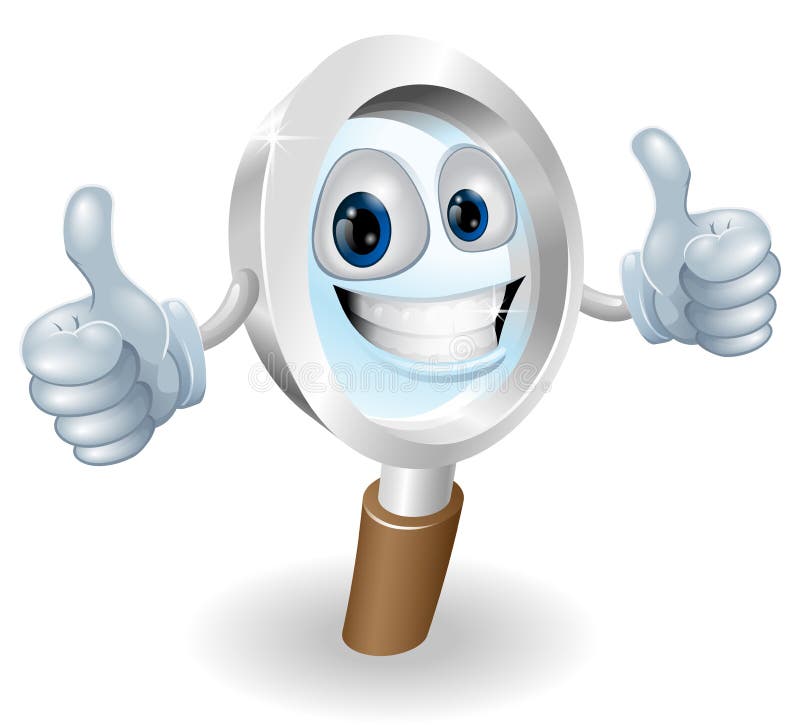 Cartoon Personage Met Vergrootglas Vector Illustratie - Illustration of ...