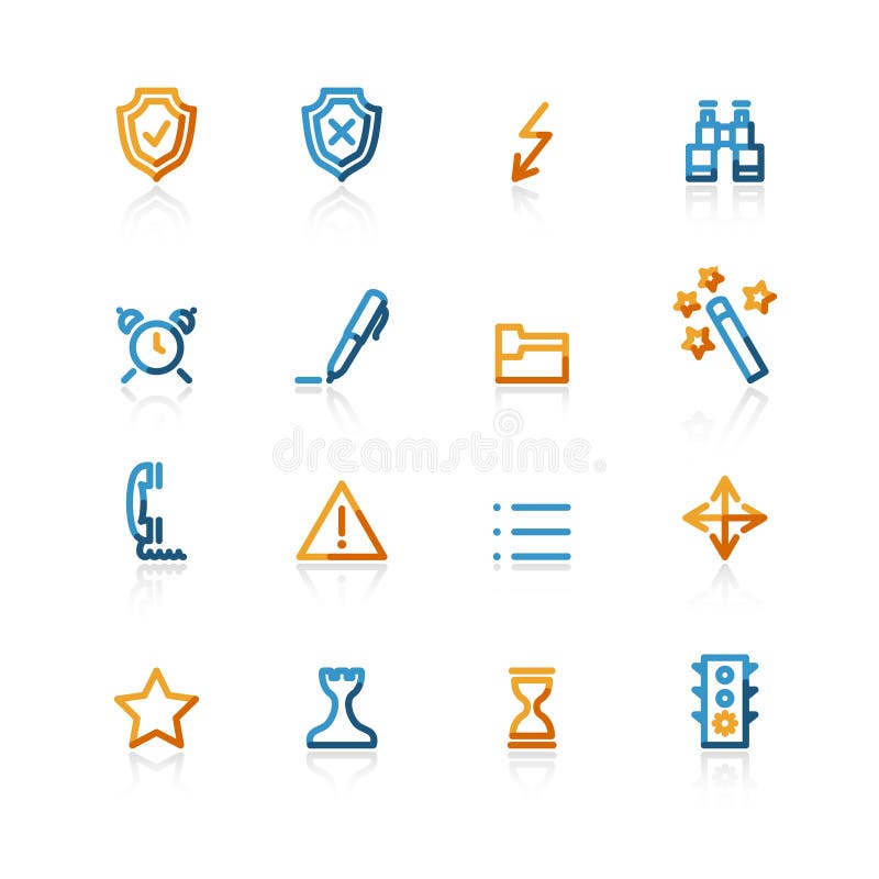 Het Beleidspictogrammen Van De Contour Vector Illustratie ...