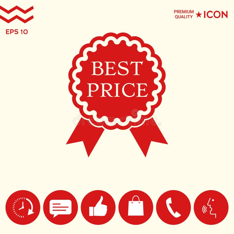 Het Beste Pictogram Van Het Prijsetiket Met Linten Vector Illustratie ...