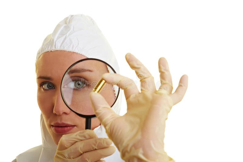 Het Beveiligen Van Bewijsmateriaal Met Het Overdrijven Stock Afbeelding ...