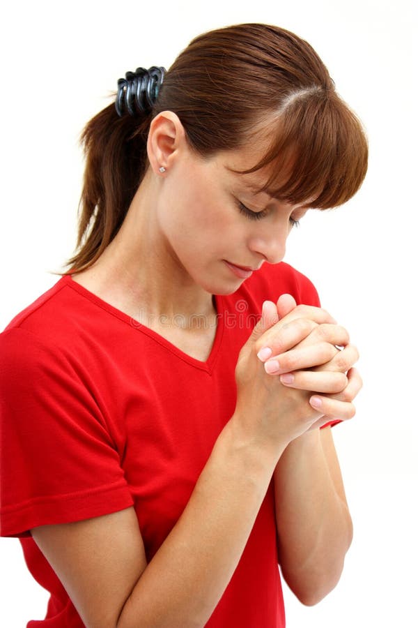 Biddend meisje stock afbeelding. Image of hoofd, horizontaal - 9348303