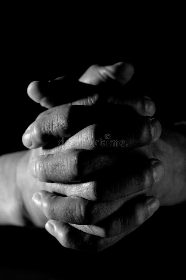 Het bidden stock foto. Image of mediteren, mens, vingers - 4439194