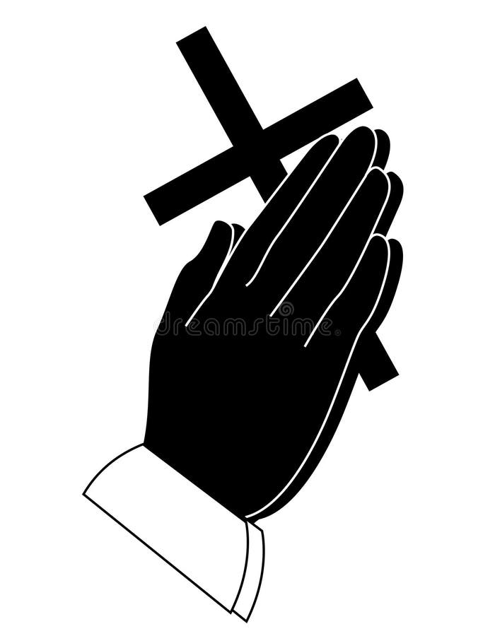 Het Bidden Handen Zwart Eenvoudig Pictogram Vector Illustratie ...