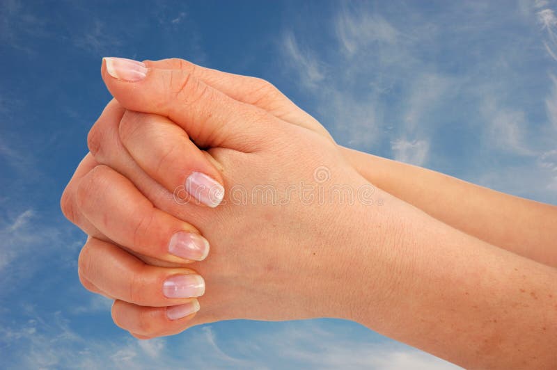 Het gevouwen handen bidden stock afbeelding. Image of geloofster - 18048421