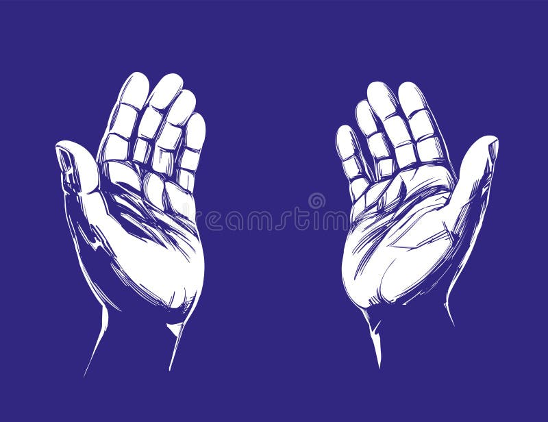 Het Bidden Handen, Symbool Van Schets Van De Christendom De Hand ...