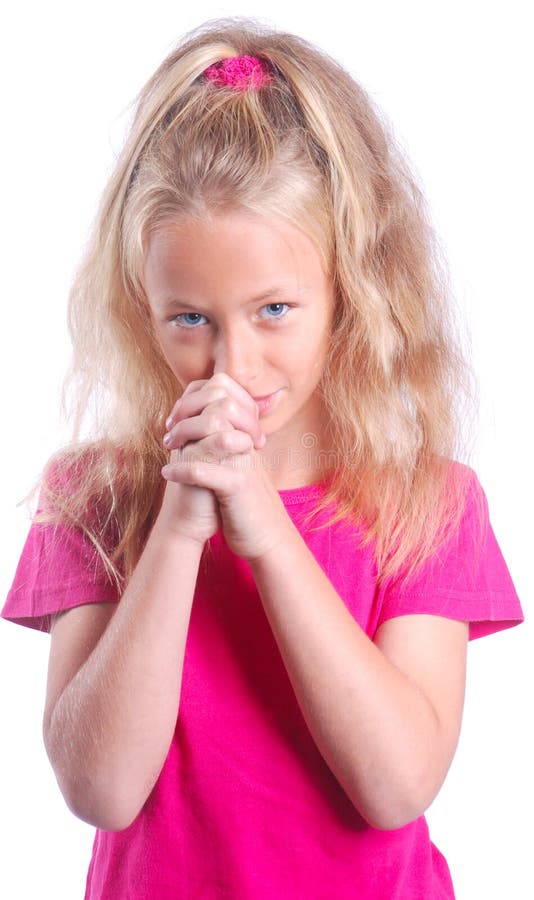 De Handen Van Het Kind Het Bidden Stock Foto - Image of kind, tuin: 1962296