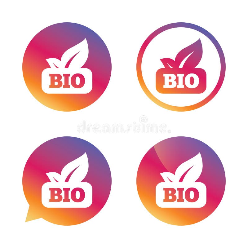 Het Biopictogram Van Het Productteken Ronde Metaalknopen Vector ...