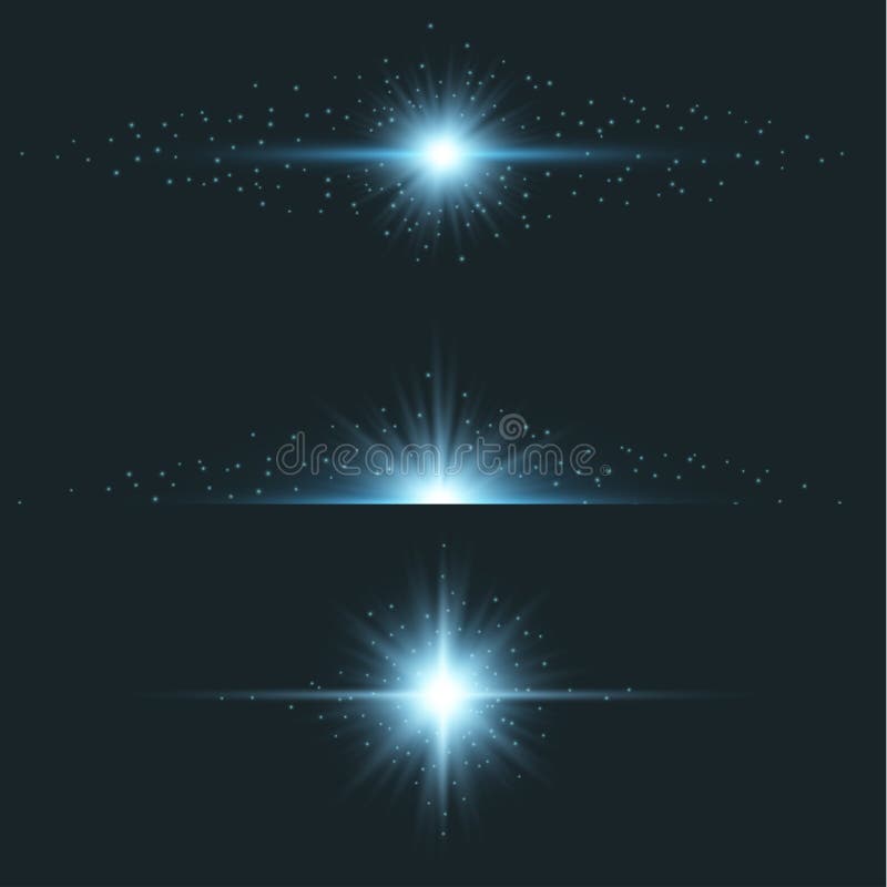 Het Blauwe Effect Van De Ster Lichte Gloed Vector Illustratie ...