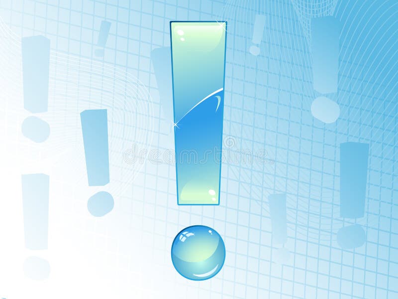 Het Blauwe En Glanzende Teken Van De Uitroep Vector Illustratie ...