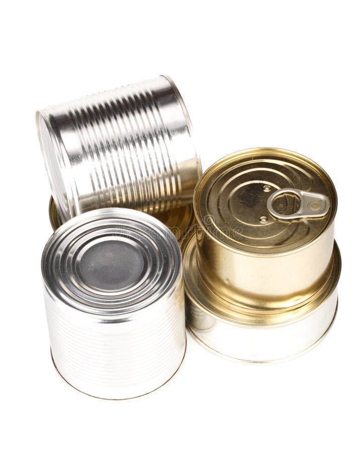 Het blik van het tin stock foto. Image of goederen, maaltijd - 8031448