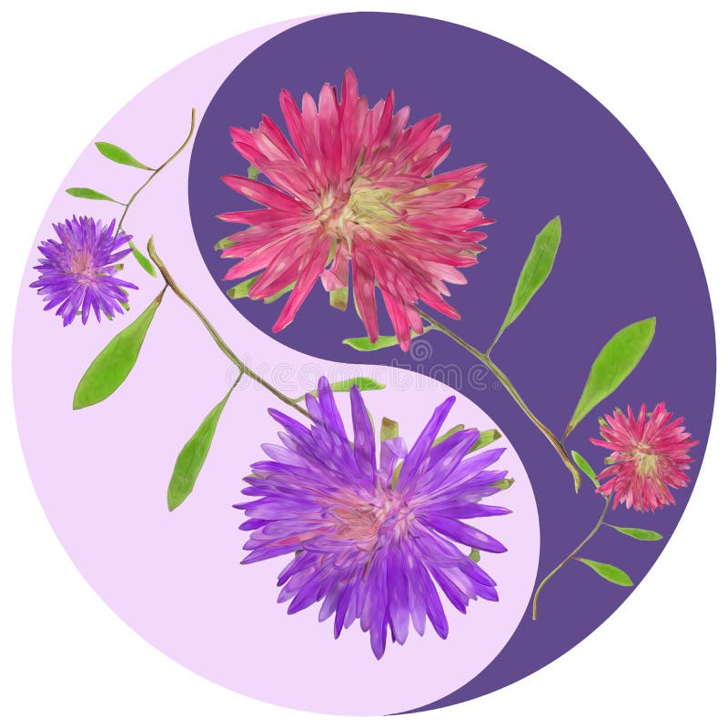 Het Bloemen Symbool Van Yin Yang Nam Toe, Nam Bloem Toe Stock ...