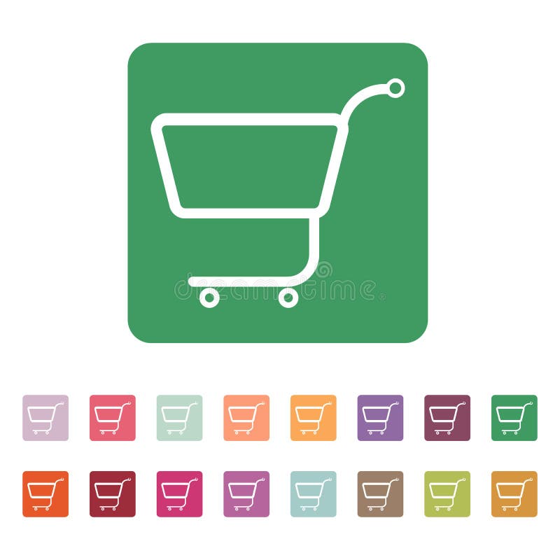 Het Kar Het Winkelen Pictogram Het Symbool Van De Winkelkar Vlak Vector ...