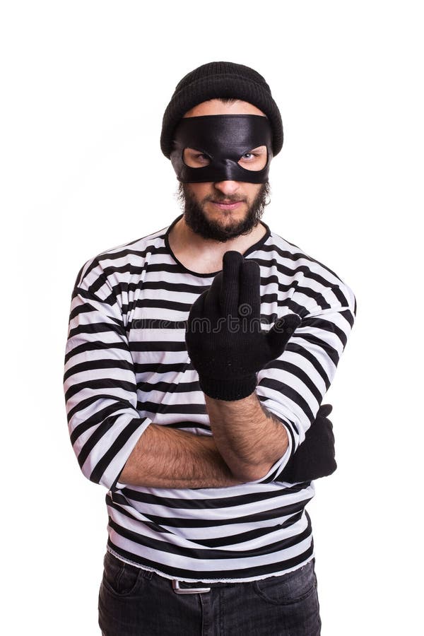 Boze dief met masker stock foto. Image of mannetje, bandiet - 41484866