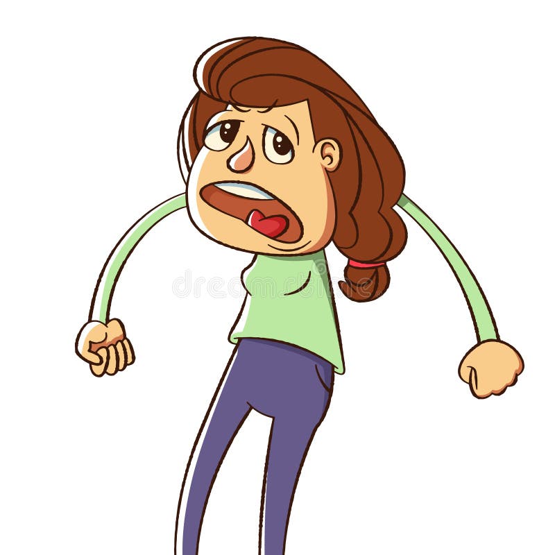 Het boze vrouw gillen vector illustratie. Illustration of iraten - 96815473