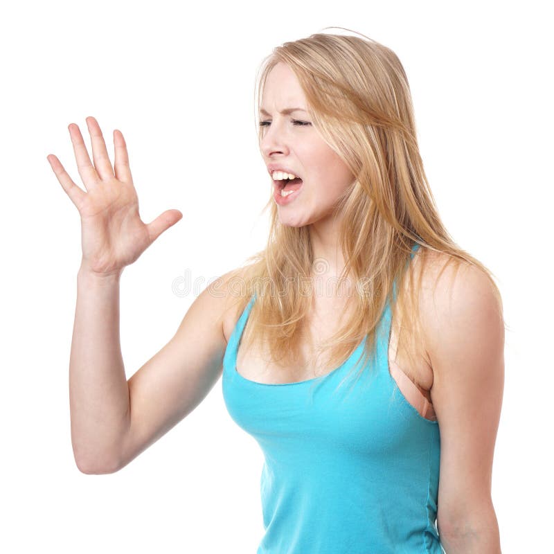 Boze Vrouw Met Dichtgeklemde Vuist Stock Foto - Image of strijd ...