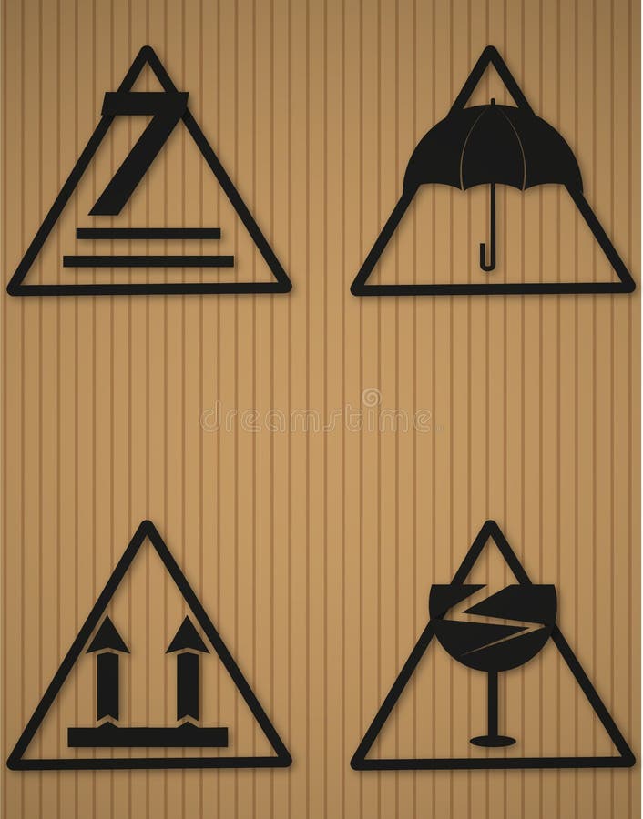 Het Breekbare Symbool Van De Doos Vector Illustratie - Illustration of ...