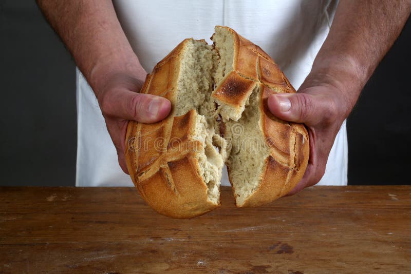Het Breken Van Het Eucharistische Brood Stock Afbeelding - Image of ...