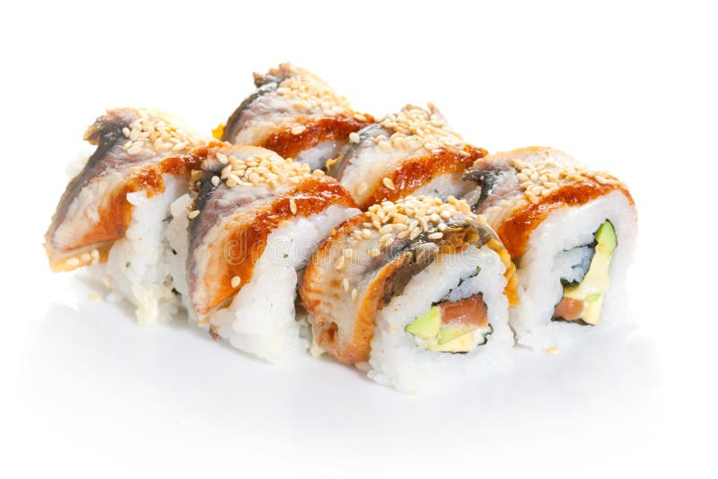 Het Broodje Van Sushi Met Paling Stock Foto - Image of voedsel ...