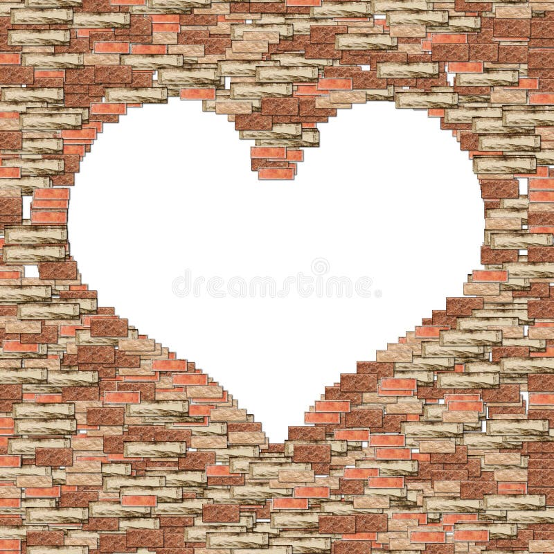 Het Bruine Frame Van Het Bakstenen Muurhart Stock Foto - Image of leeg ...