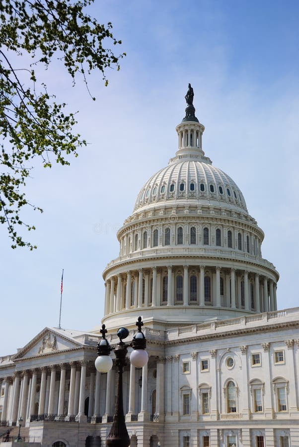 Het Capitool, Washington D.C. Stock Afbeelding - Image of vlag, huis ...