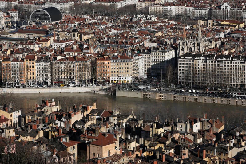 Het Centrum Van De Stad Van Lyon Stock Afbeelding - Image of lyon ...