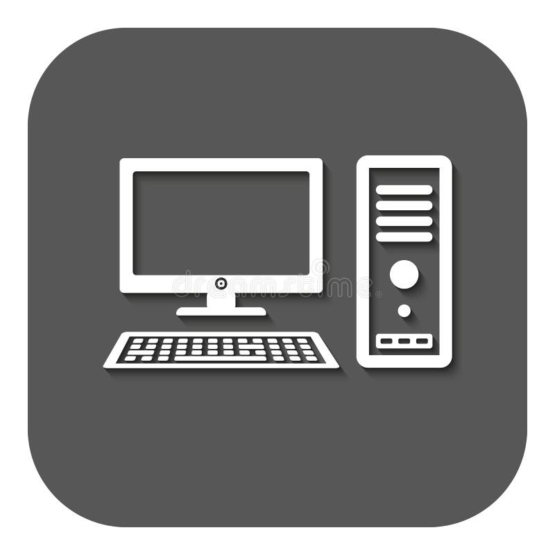 Het Computerpictogram PC-symbool Vlak Vector Illustratie - Illustration ...