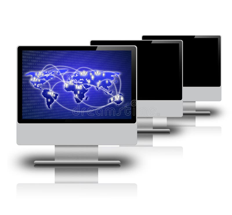 Het Computerscherm Op Witte Achtergrond Stock Illustratie ...