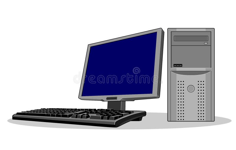 Het Computersysteem Blauwe Scherm Vector Illustratie - Illustration of ...