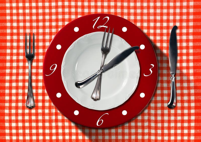 Lunchtijd Concept stock illustratie. Illustration of notulen - 45684814