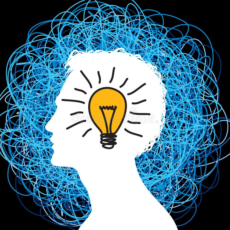 Het Concept Van Het Idee Met De Silhouetmens Vector Illustratie ...