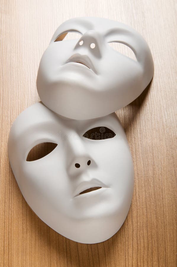 Het Concept Van Het Theater - Witte Maskers Stock Afbeelding - Image of ...