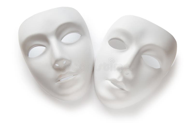 Het Concept Van Het Theater - Witte Maskers Stock Afbeelding - Image of ...