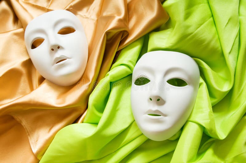 Het Concept Van Het Theater - Witte Maskers Stock Foto - Image of ...