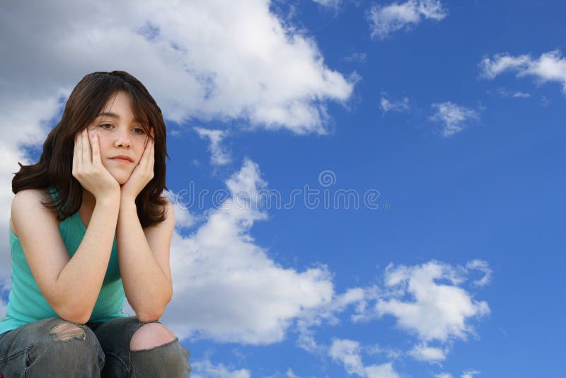 Het Dagdromen Van Het Meisje Stock Afbeelding - Image of vrij, dame ...