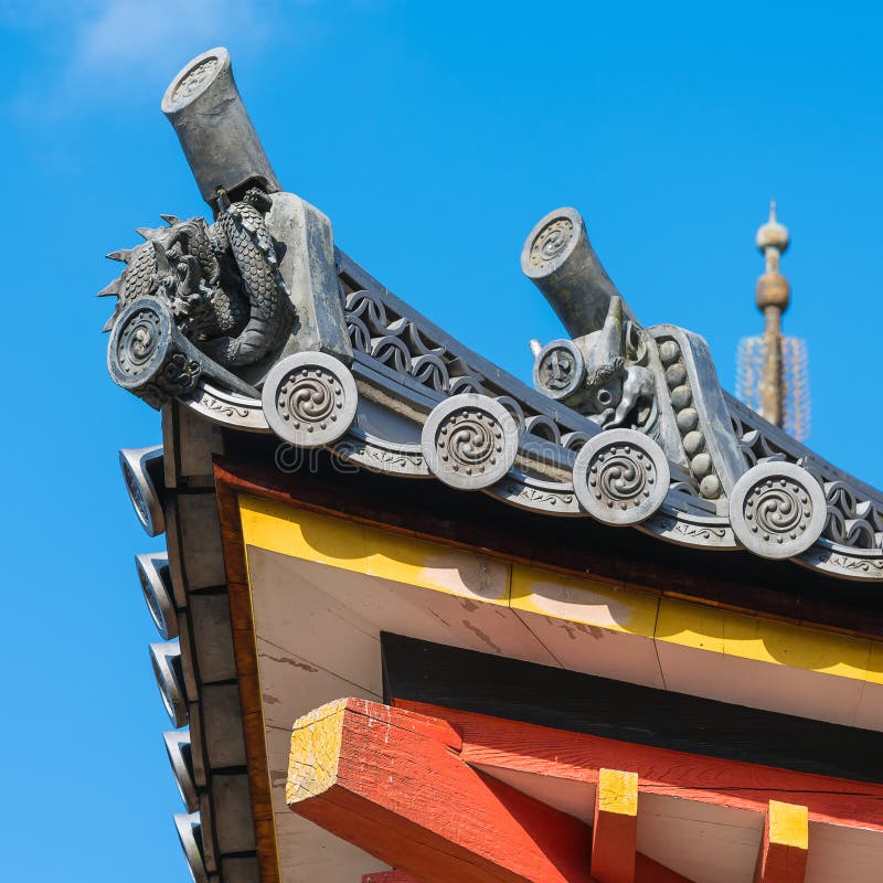 Het Dak Van De Japanse Traditionele Tempel Stock Afbeelding - Image of ...