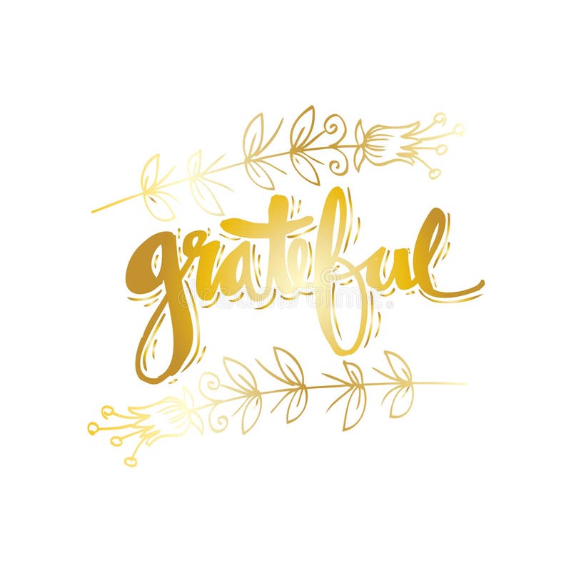 Het Dankbare Hand Van Letters Voorzien Stock Illustratie - Illustration ...