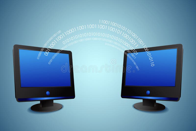 Het Delen Van Gegevens Over Computers. Stock Illustratie - Illustration ...