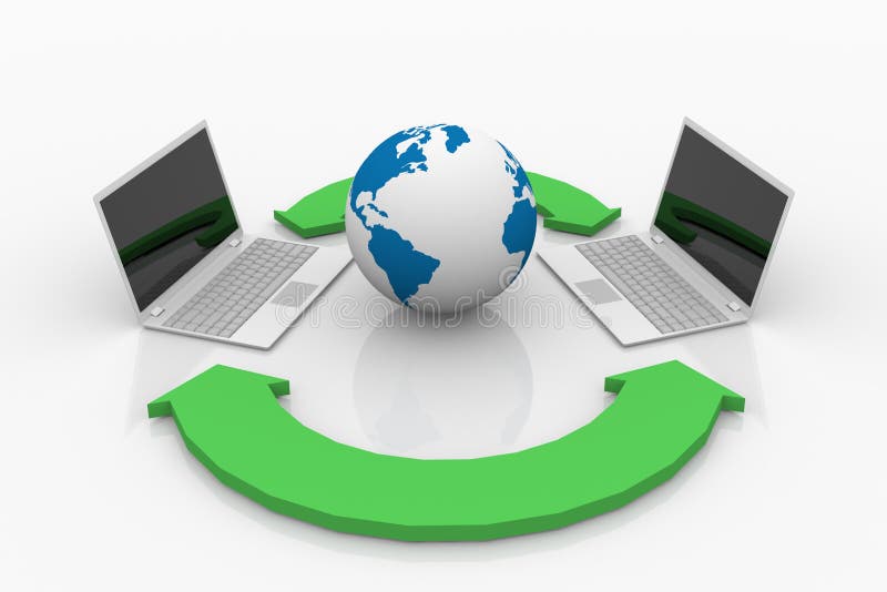 Het Delen Van Gegevens Over Computers. Stock Illustratie - Illustration ...