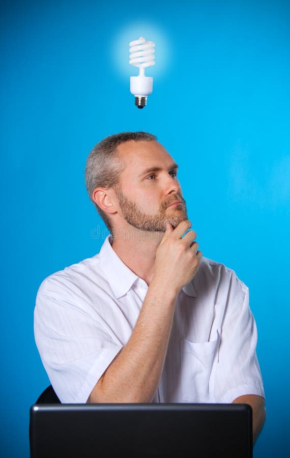 Het denken stock foto. Image of mannetje, blauw, denk - 2663336