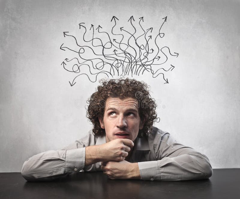 Het Denken Van Een Oplossing Stock Foto - Image of volwassen ...