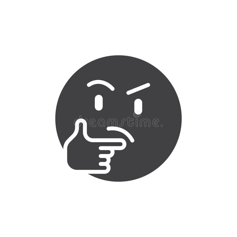 Denkend Pictogram Voor Emotiegebaren Vector Illustratie - Illustration ...