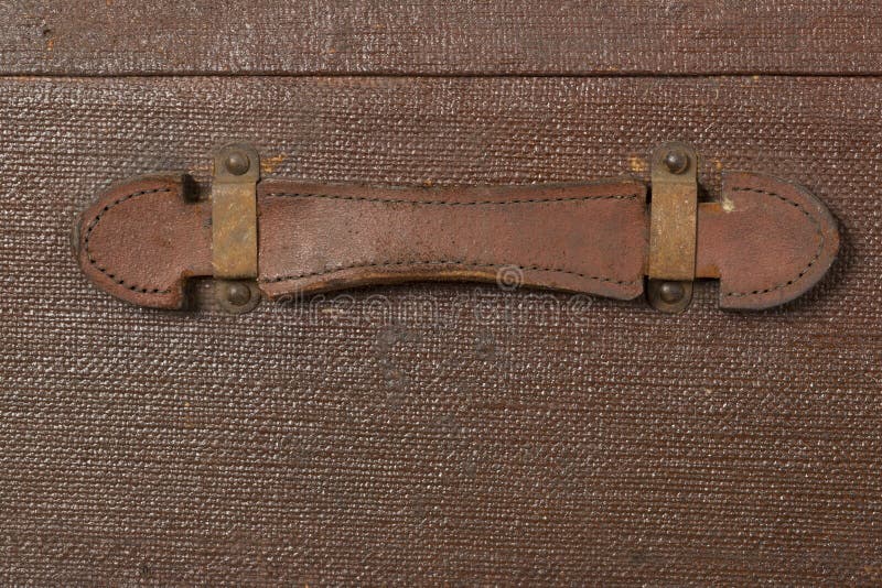 Het Handvat Van Het Leer Op Een Oude Koffer Stock Afbeelding - Image of ...