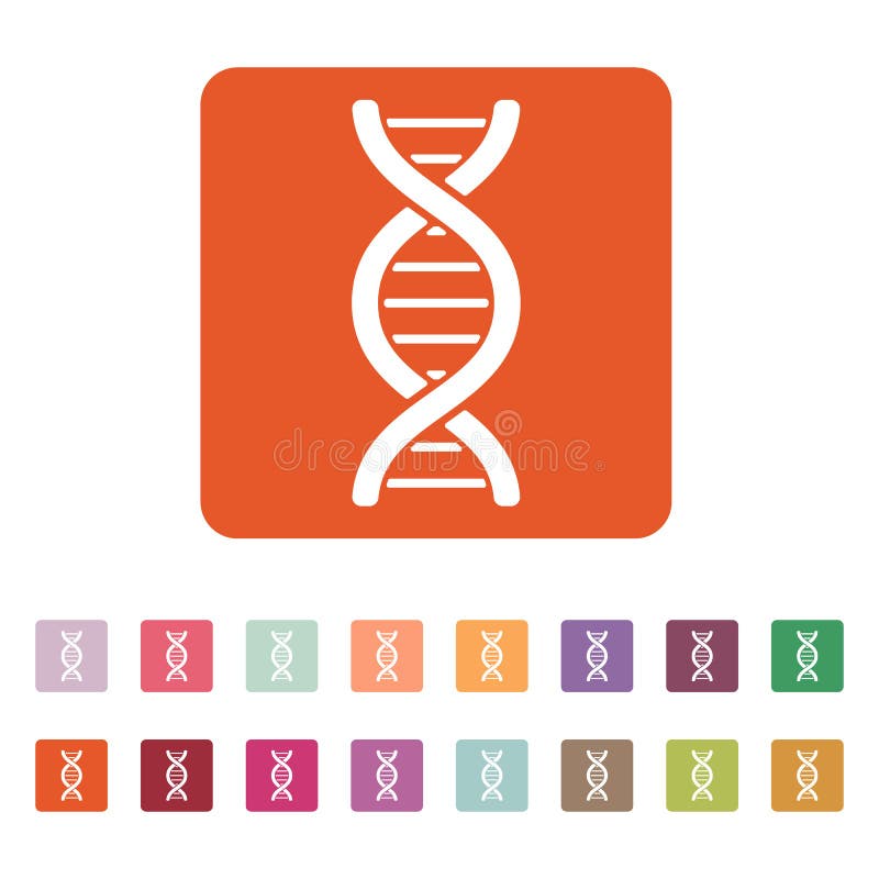 Het DNA-pictogram DNA-symbool Vlak Vector Illustratie - Illustration of ...